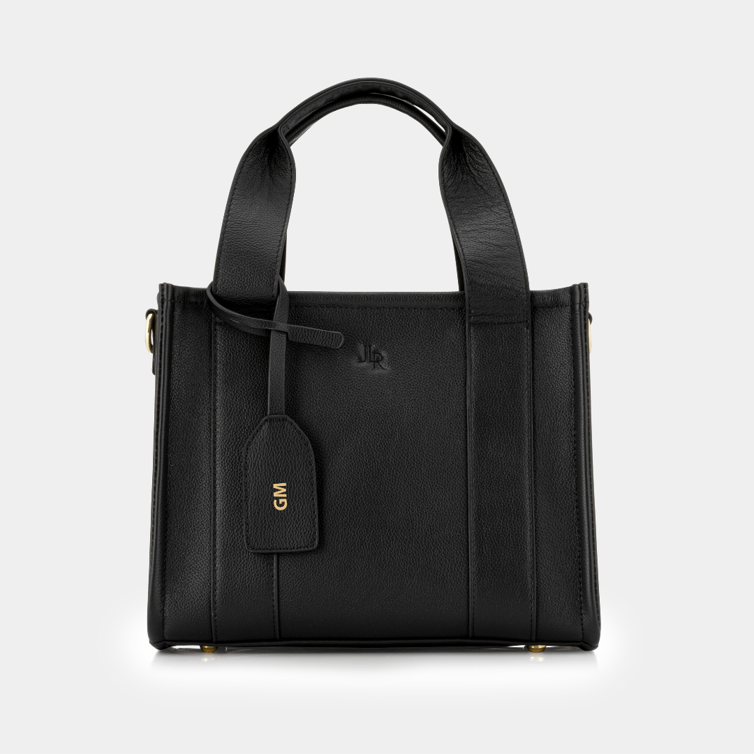 Mini Taylor Luxe Leather Tote Bag Black