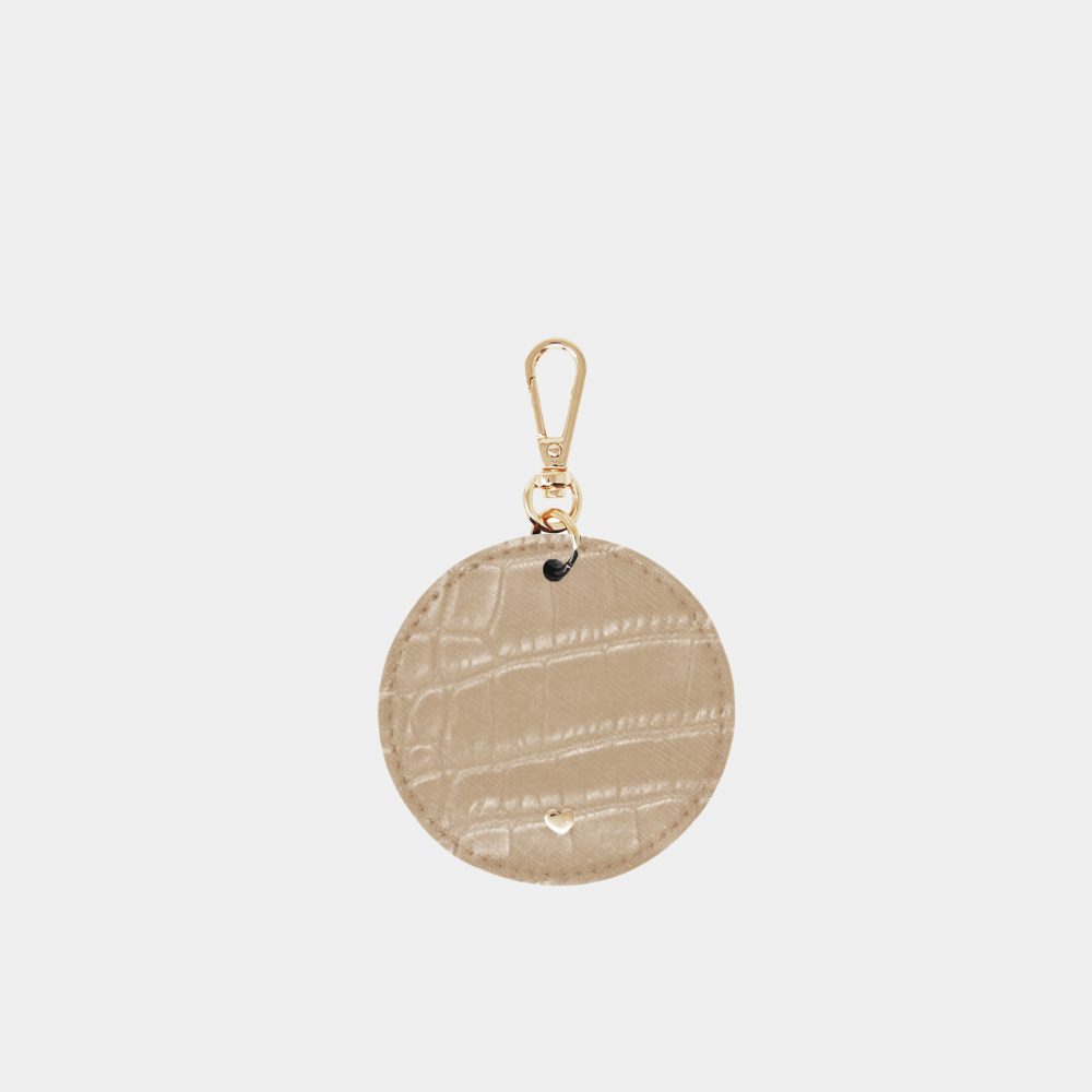 Nude Luxe Croc Arlo Circle Keyring | JLR London
