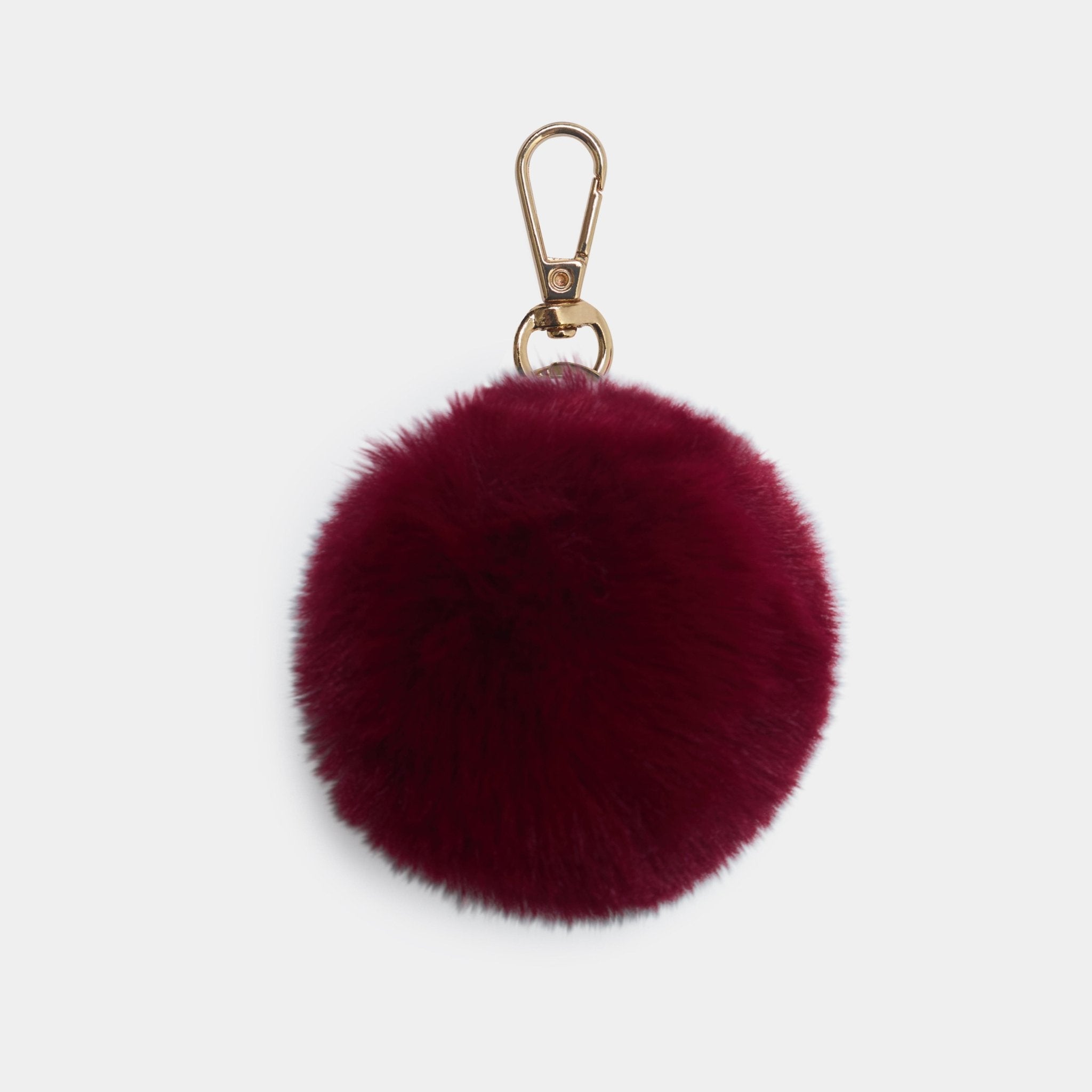 Deep Cherry Luxury oversized pompom keyring | JLR London – JLR London