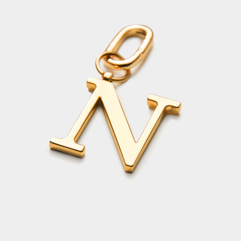 N - Gold Metal Letter Keyring – JLR London